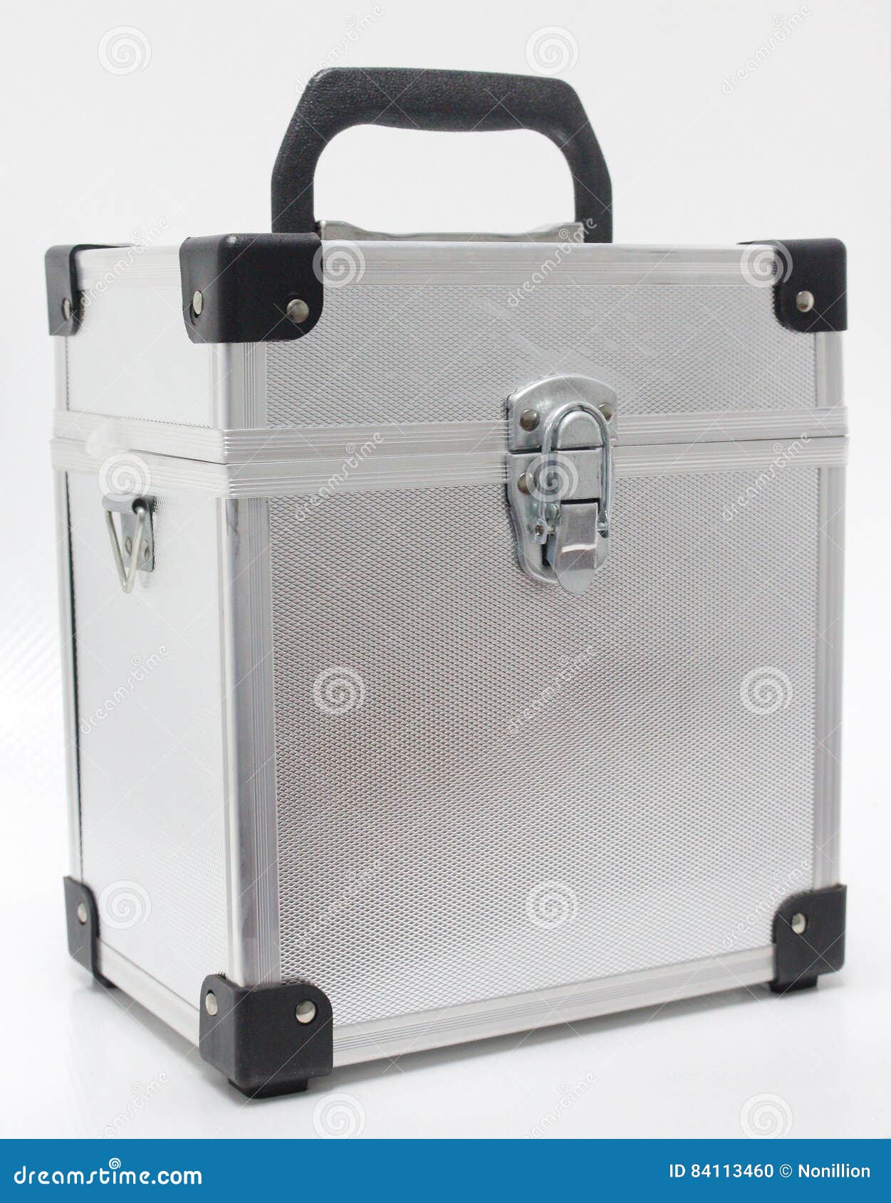 Silver tool box stock photo. Image of empty, black, crate - 84113460