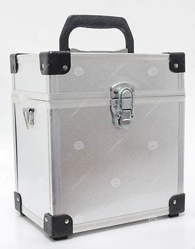 Silver tool box stock photo. Image of empty, black, crate - 84113460
