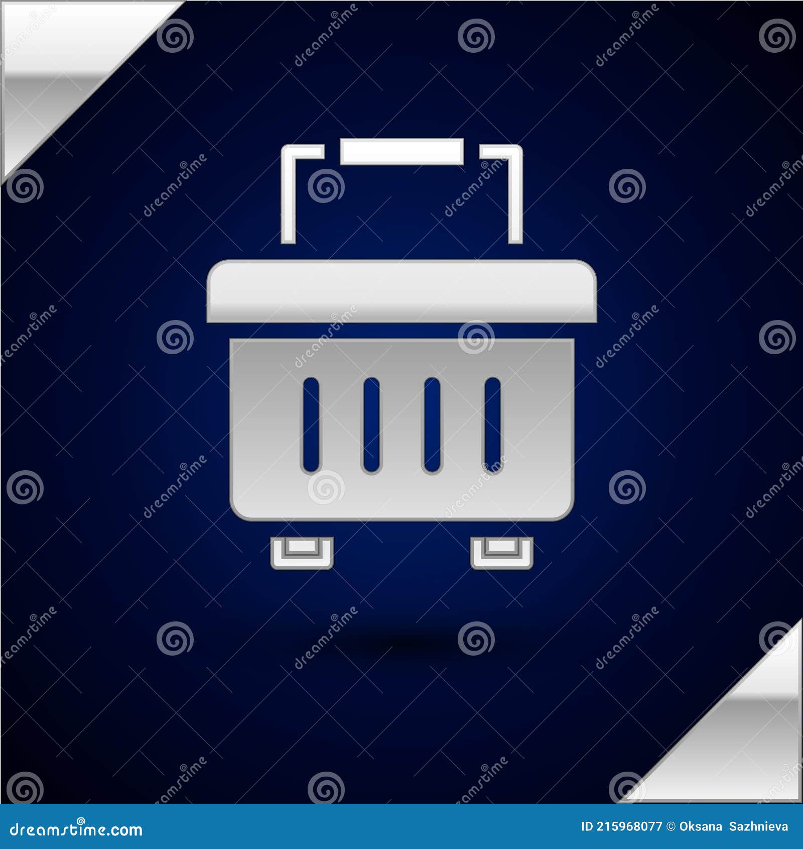 Silver Toolbox Icon Isolated on Dark Blue Background. Tool Box Sign ...
