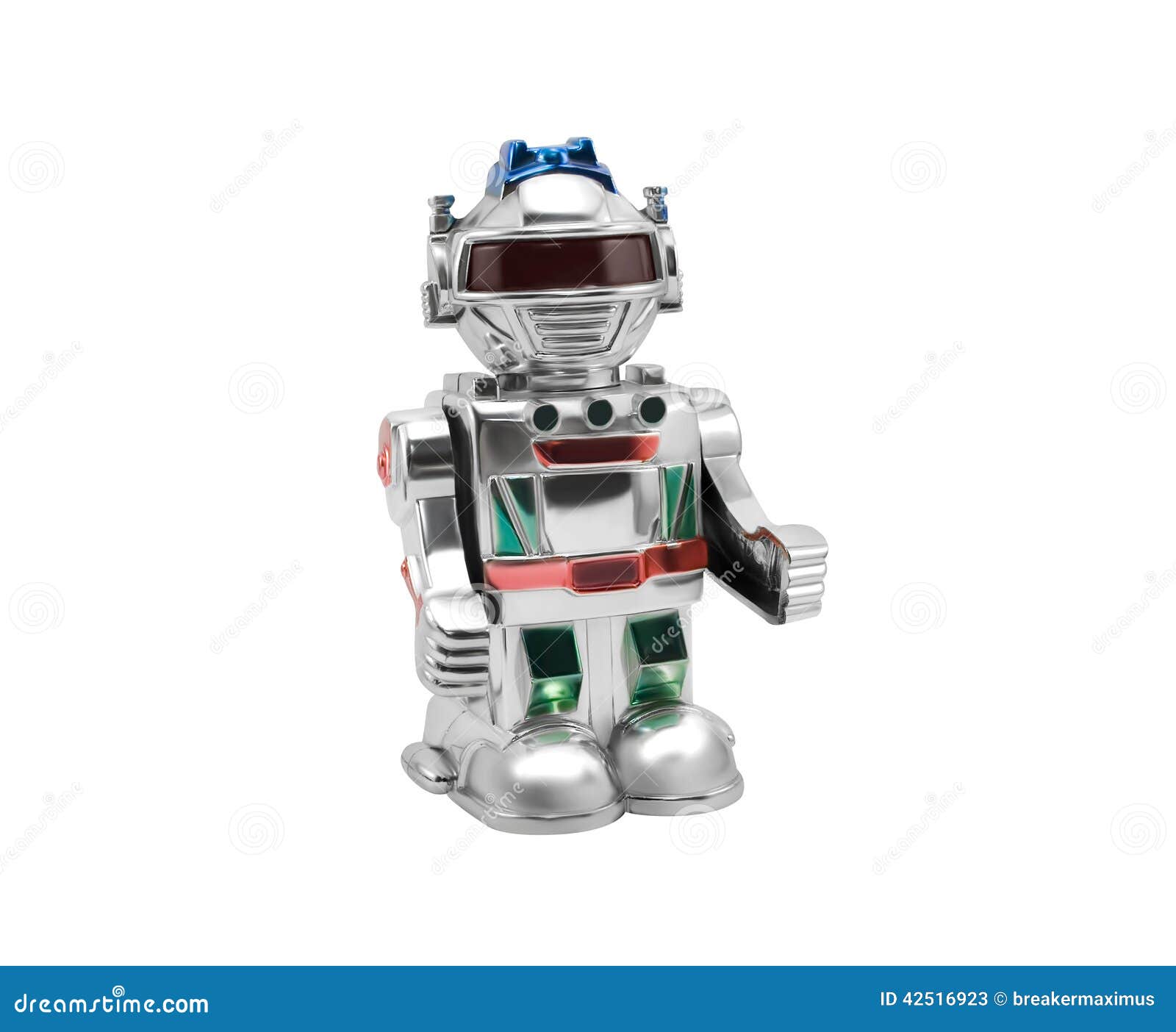 Isolated Photo of Silver Colored Toy Robot. Stock Image - Image of ...