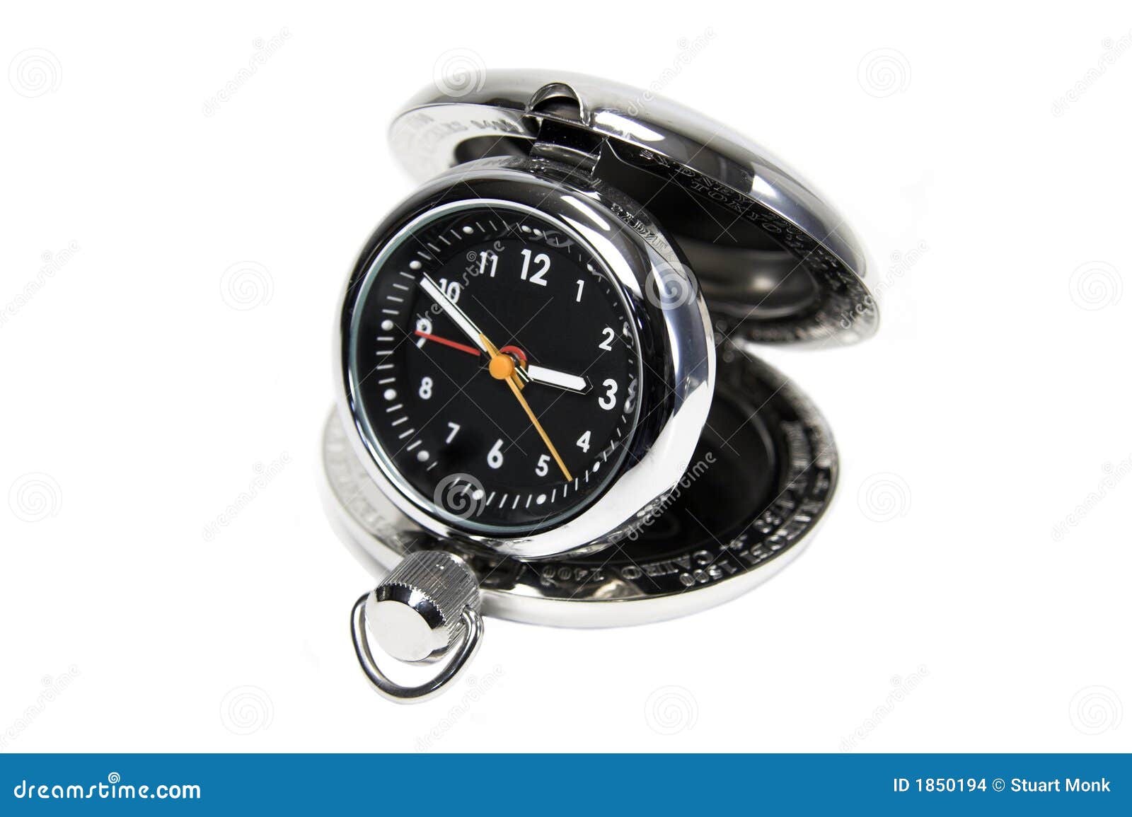 Silver travel clock stock photo. Image of alarm, mechanical - 1850194