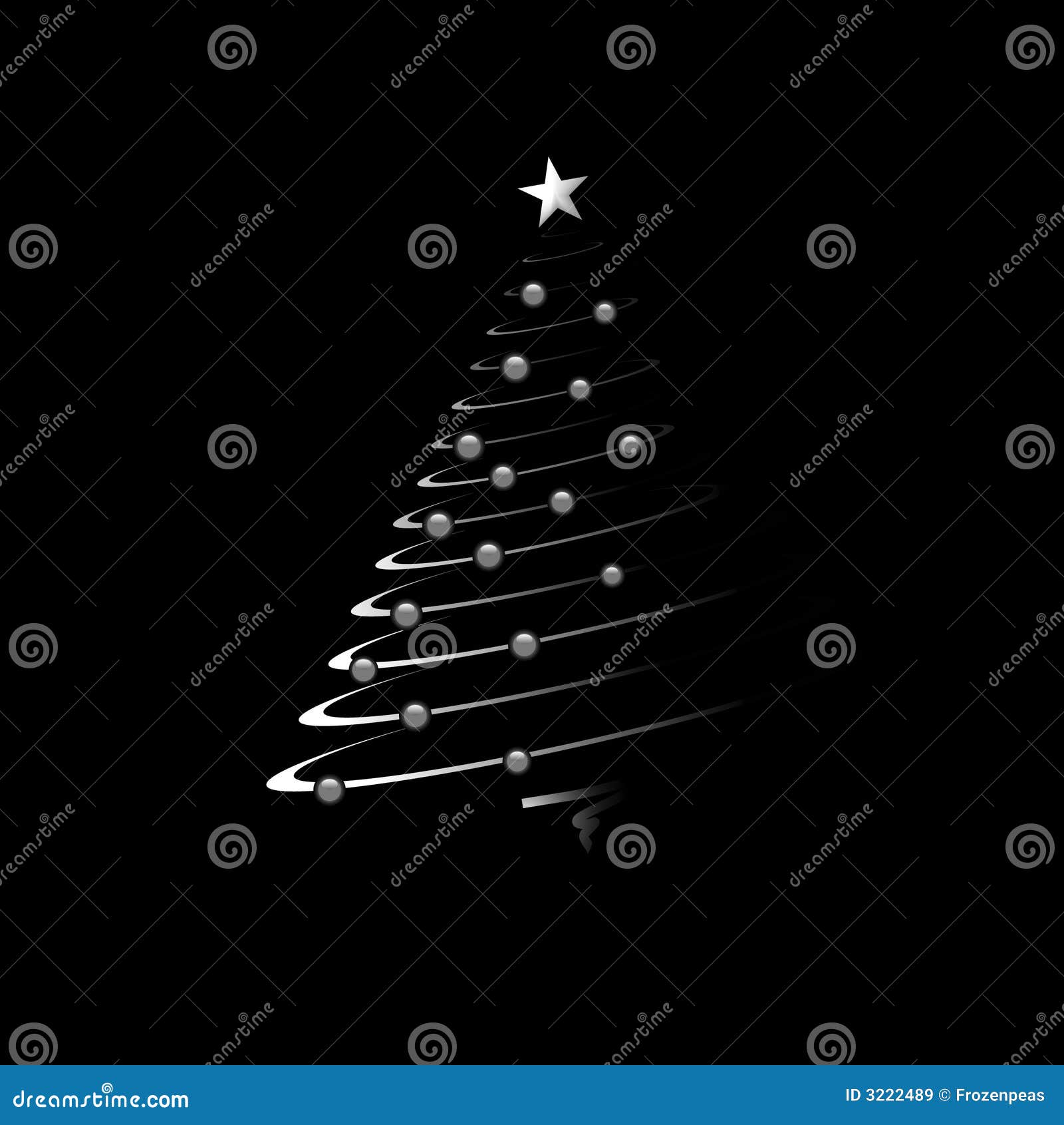 Silver Tree stock vector. Illustration of christmas, tradition - 3222489