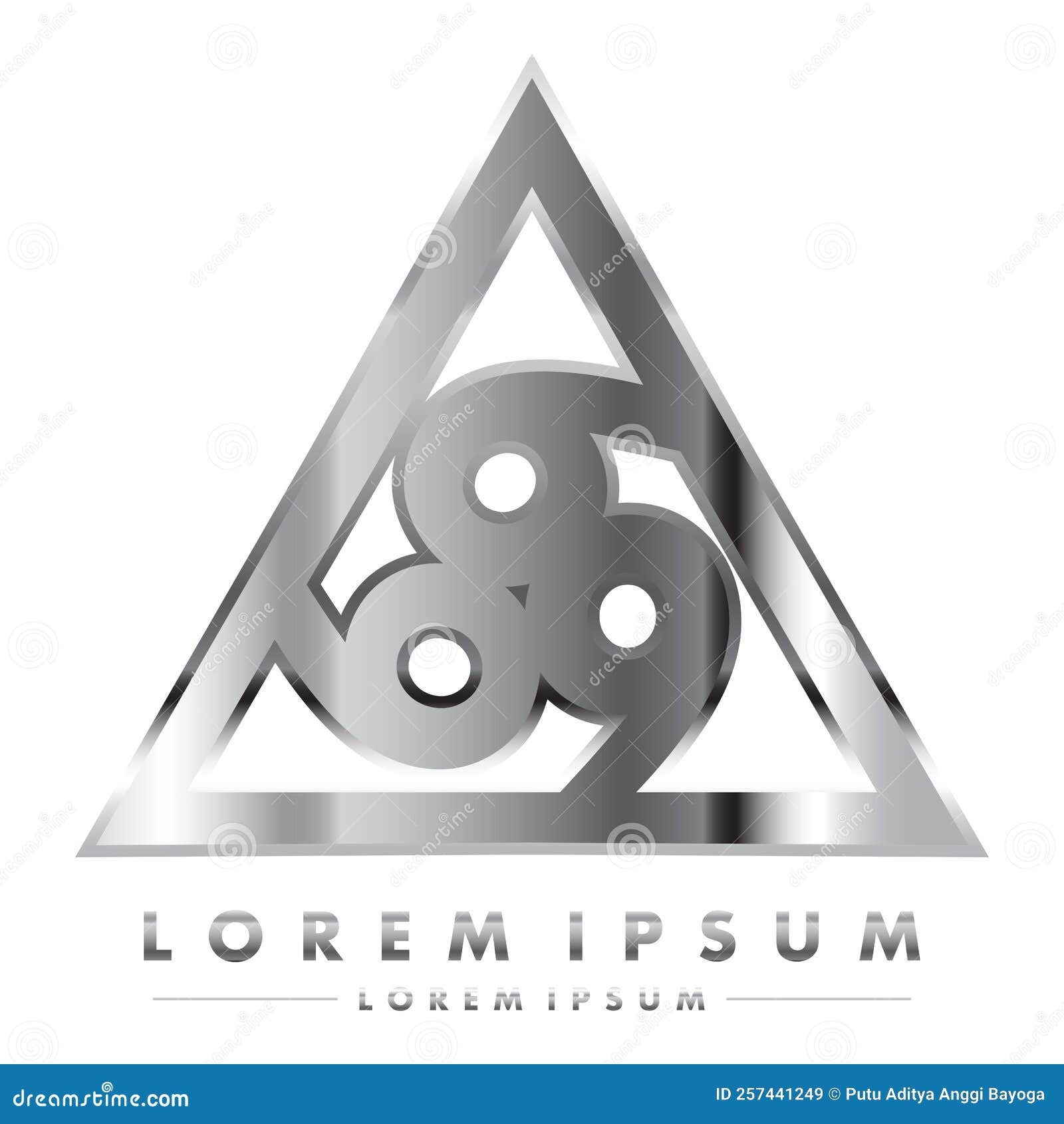 Silver triangle logo stock vector. Illustration of mockup - 257441249