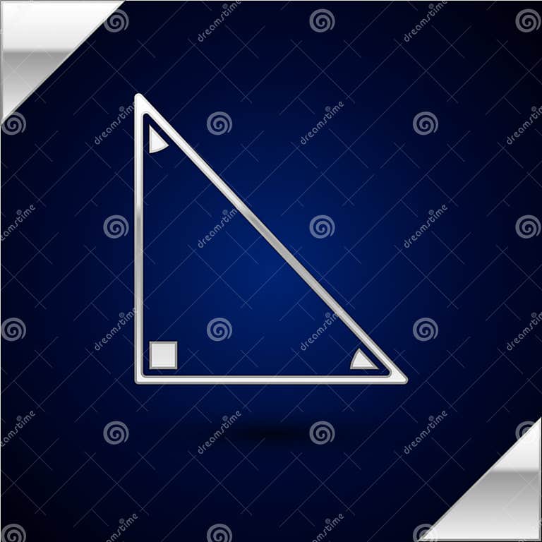 Silver Triangle Math Icon Isolated on Dark Blue Background. Vector ...