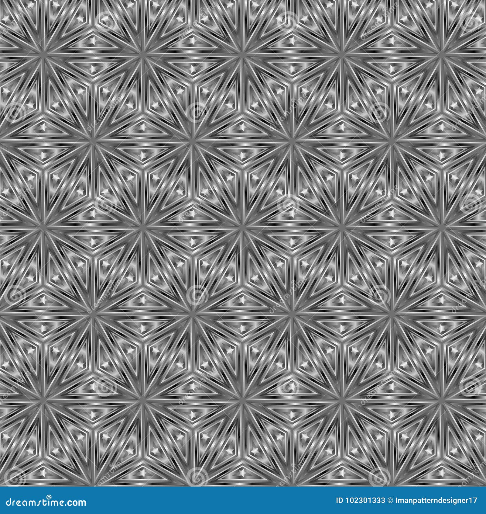 Silver Triangles in a Seamless Pattern with Stained Glass Effect Stock ...