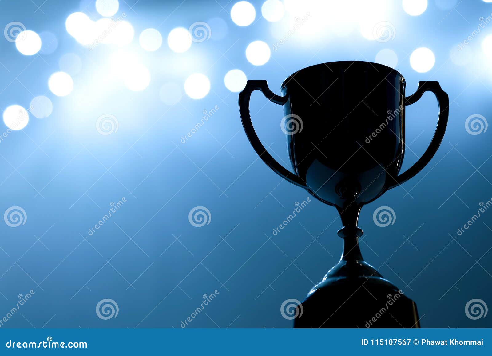 Silver Trophy Competition in the Dark Stock Image - Image of award ...