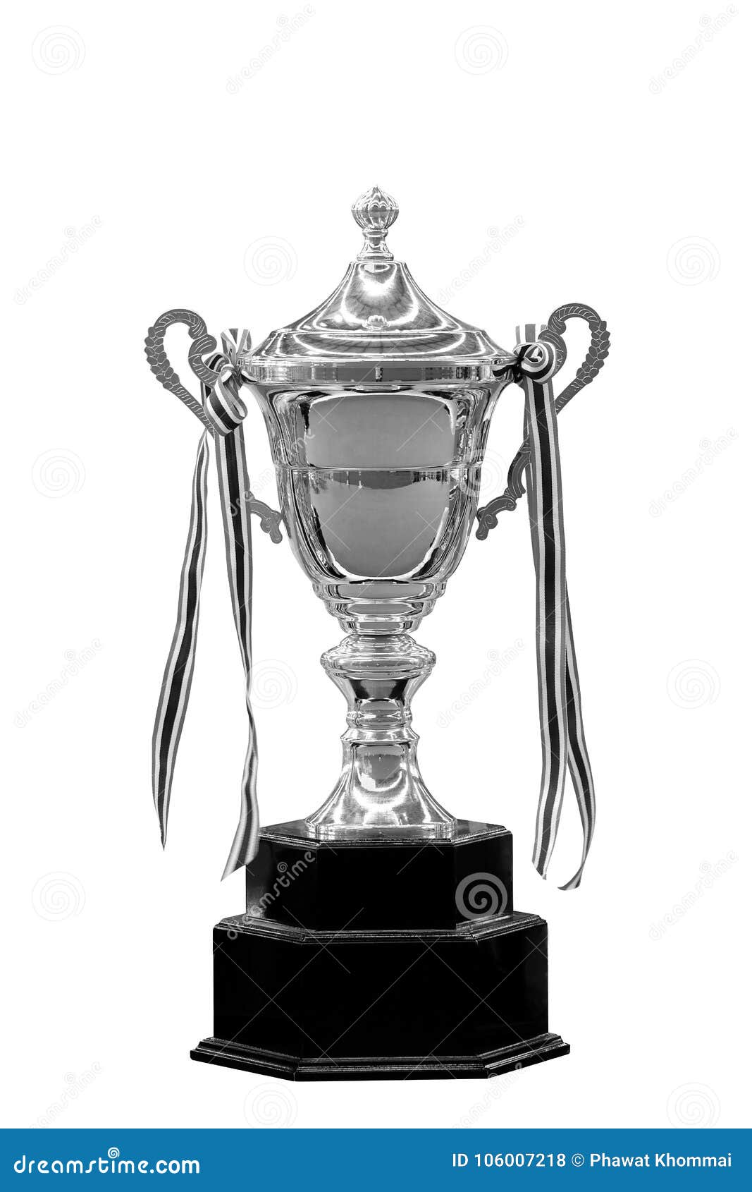 Silver Trophy Competition Isolated on White Stock Photo - Image of ...