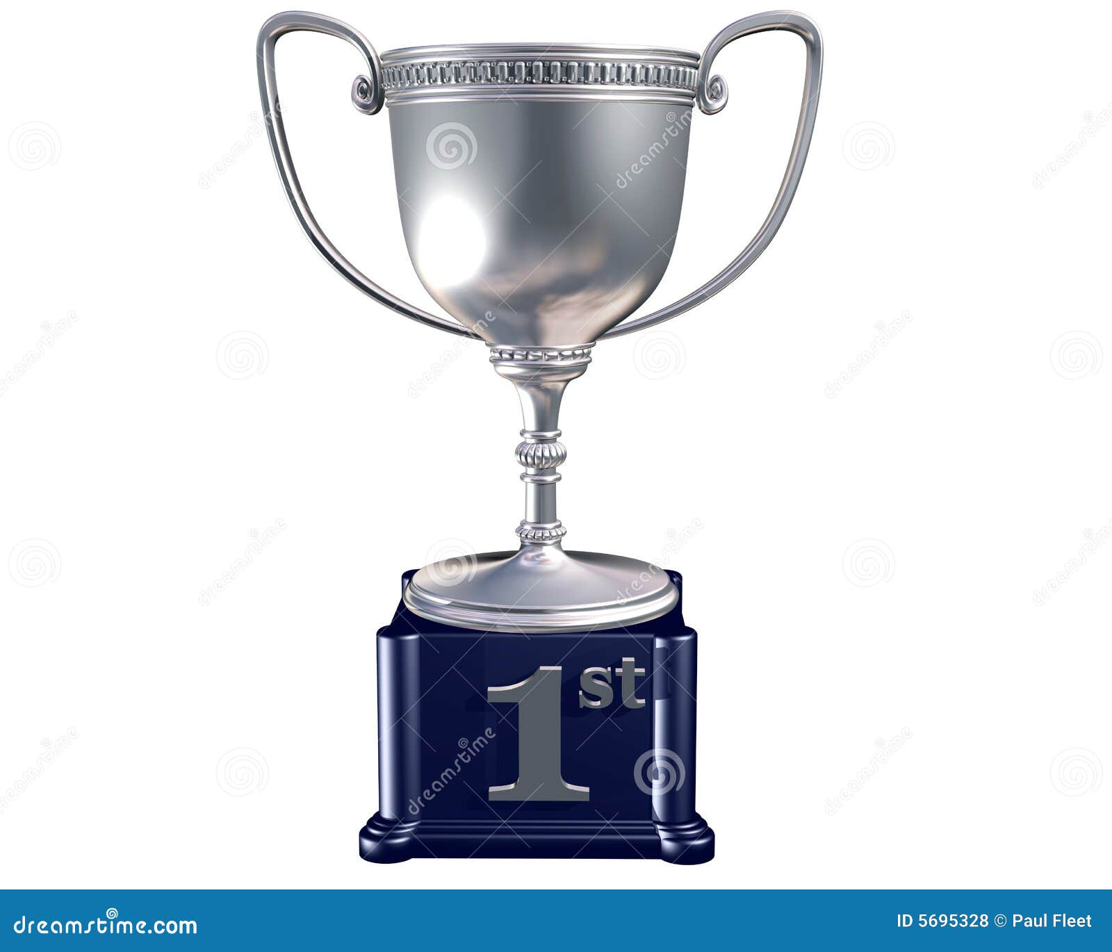 Silver Trophy for First Place Stock Illustration - Illustration of ...