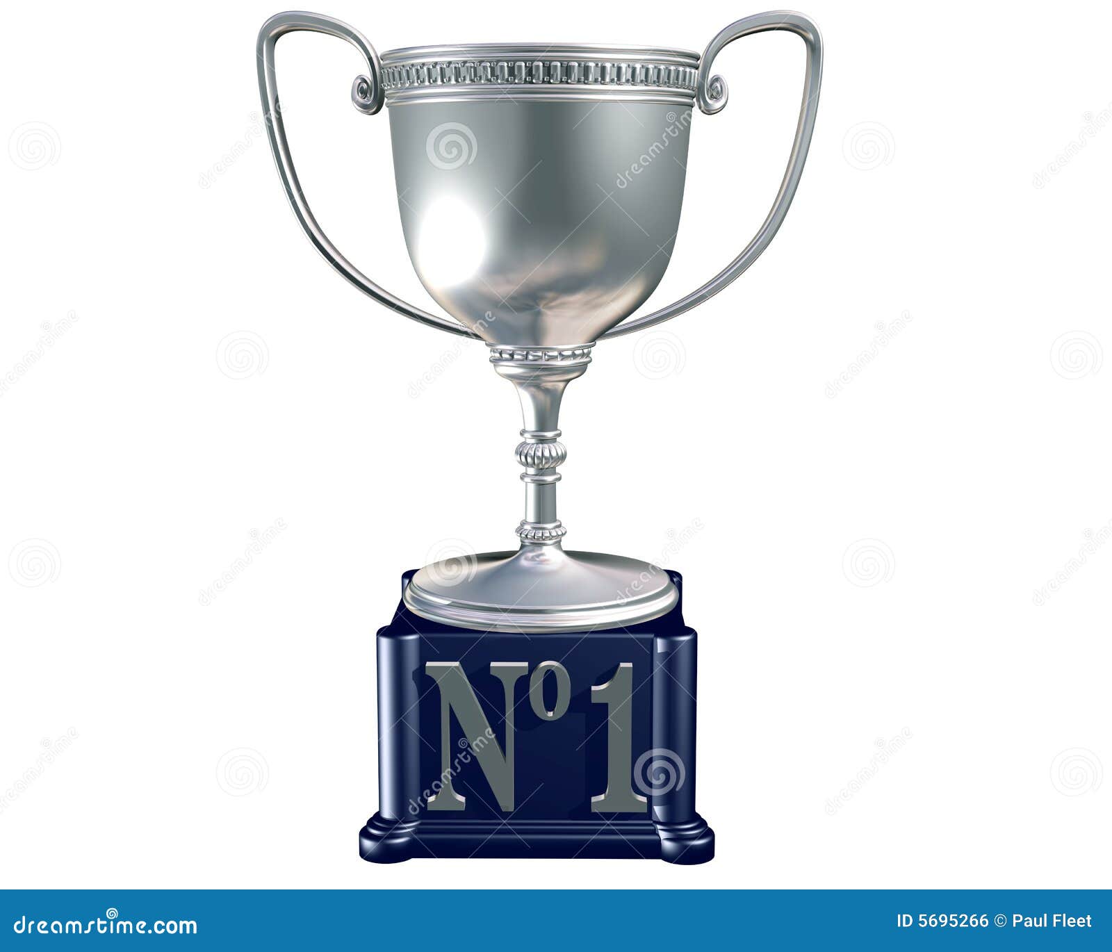 Silver Trophy for Number One Stock Illustration - Illustration of ...
