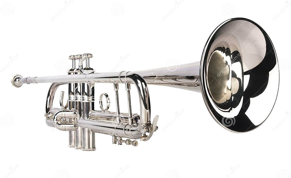 Silver trumpet stock photo. Image of details, instrument - 11372100