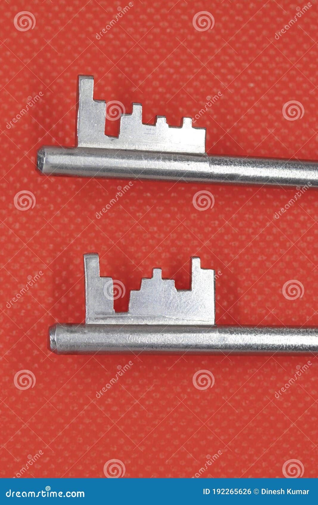 Silver Two Key Chain for Safe or Locker Stock Photo - Image of flat ...