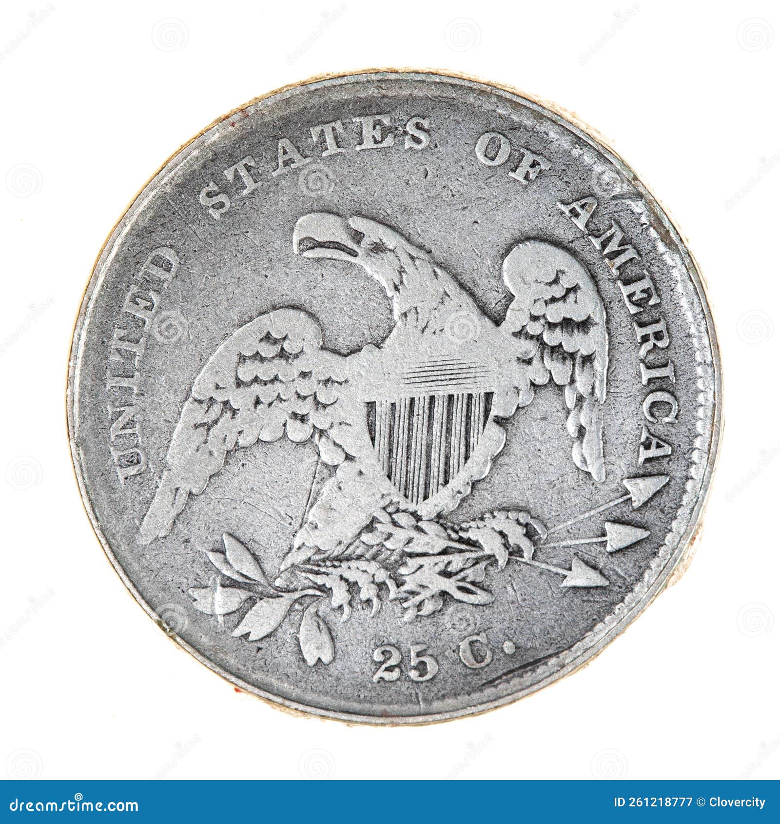 1831 Silver United States 25 Cent Capped Bust Coin Stock Image - Image ...