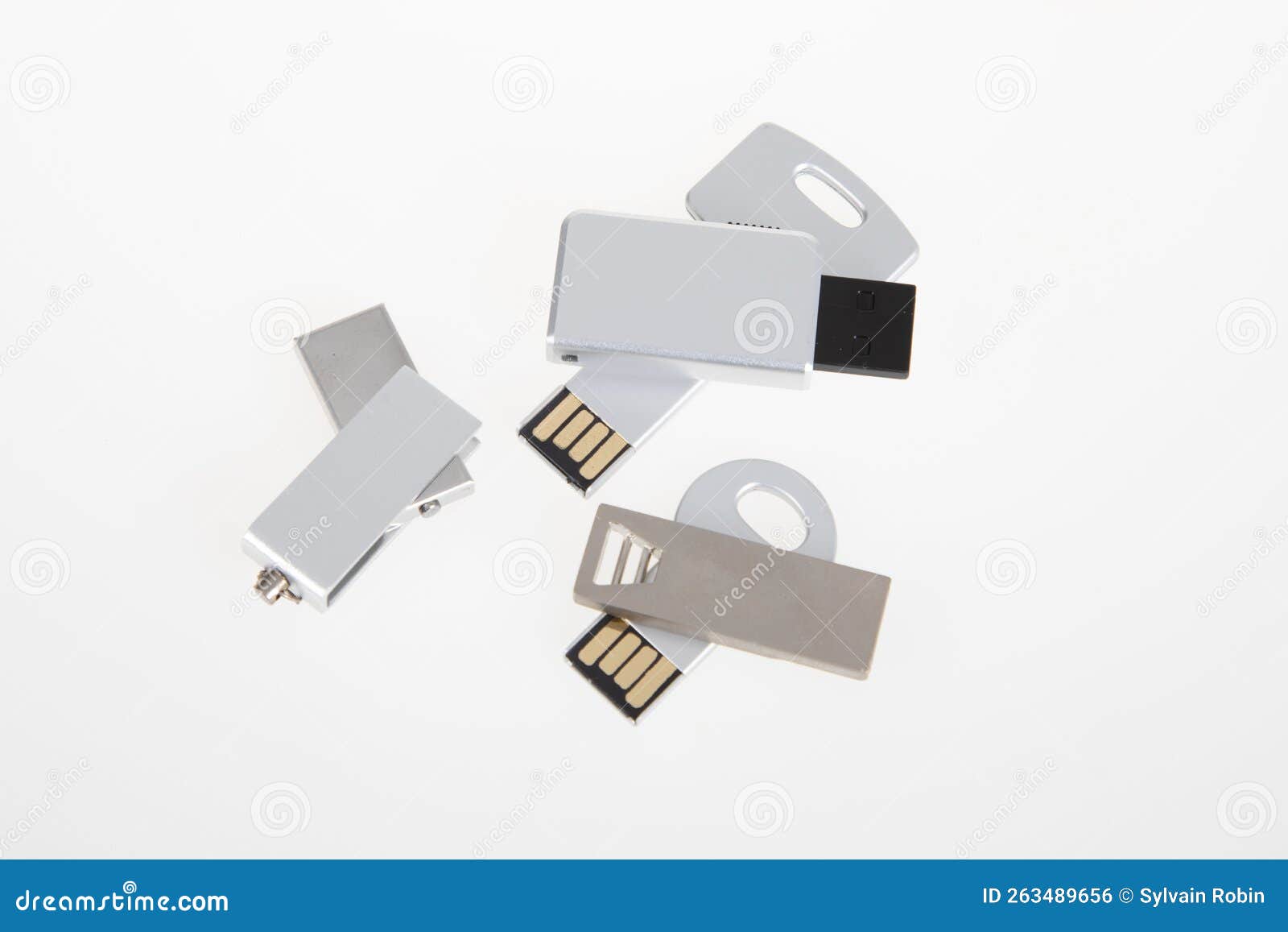 Silver USB Flash Drives Template for Advertising and Corporate Identity ...