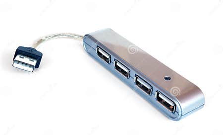 Silver USB hub stock image. Image of jack, drive, horizontal - 10801863