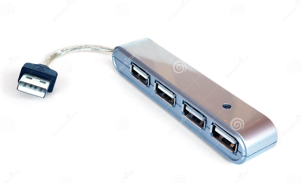 Silver USB hub stock image. Image of jack, drive, horizontal - 10801863