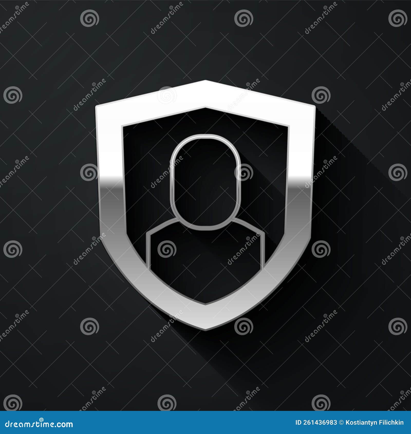 Silver User Of Man In Business Suit Icon Isolated On Black Background ...