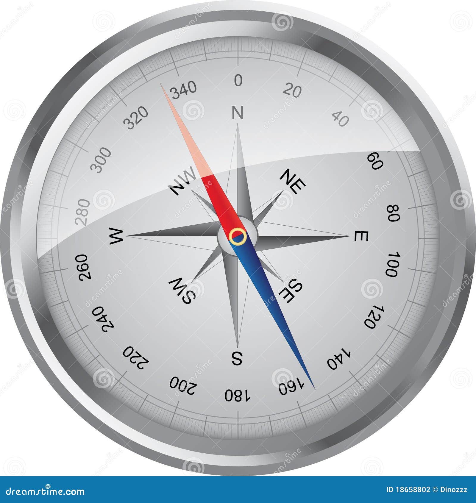 Silver vector compass stock vector. Illustration of measurement - 18658802