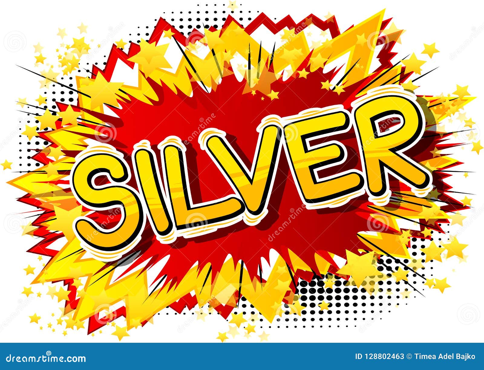 Silver - Comic Book Style Word. Stock Illustration - Illustration of ...