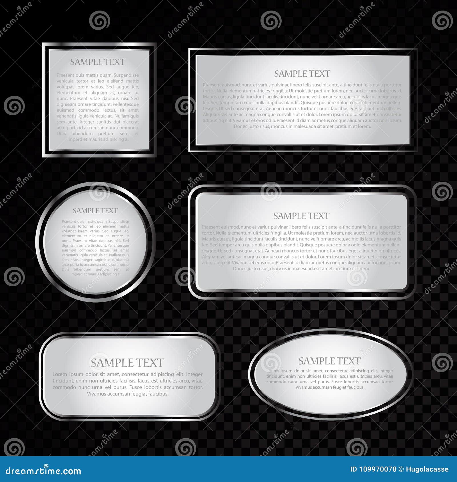 Silver Vector Label Collection Stock Vector - Illustration of border ...