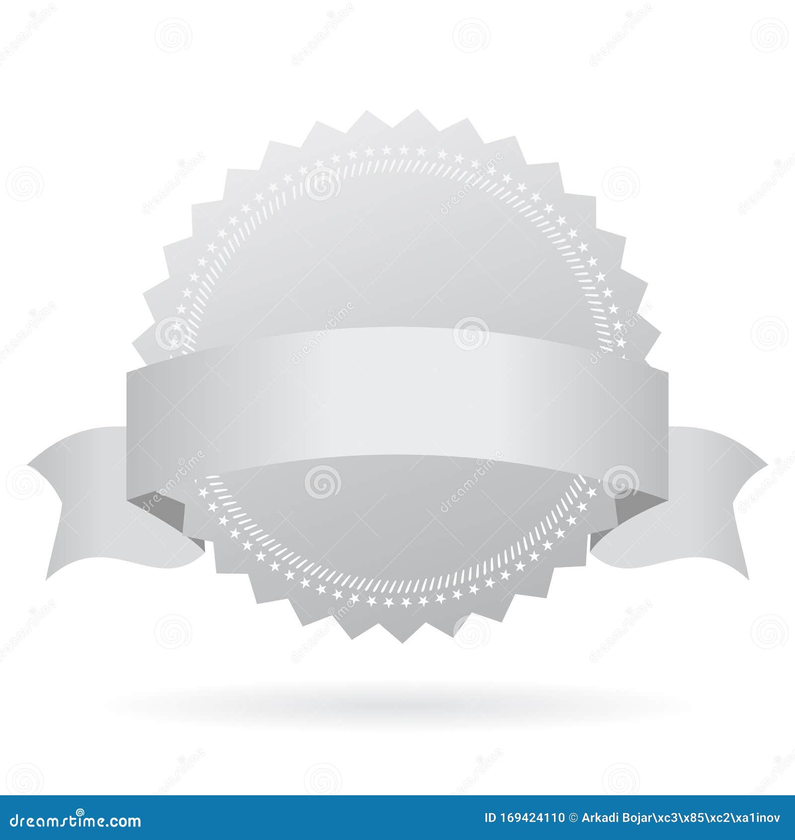 Silver Vector Medal with Ribbon Stock Vector - Illustration of label ...