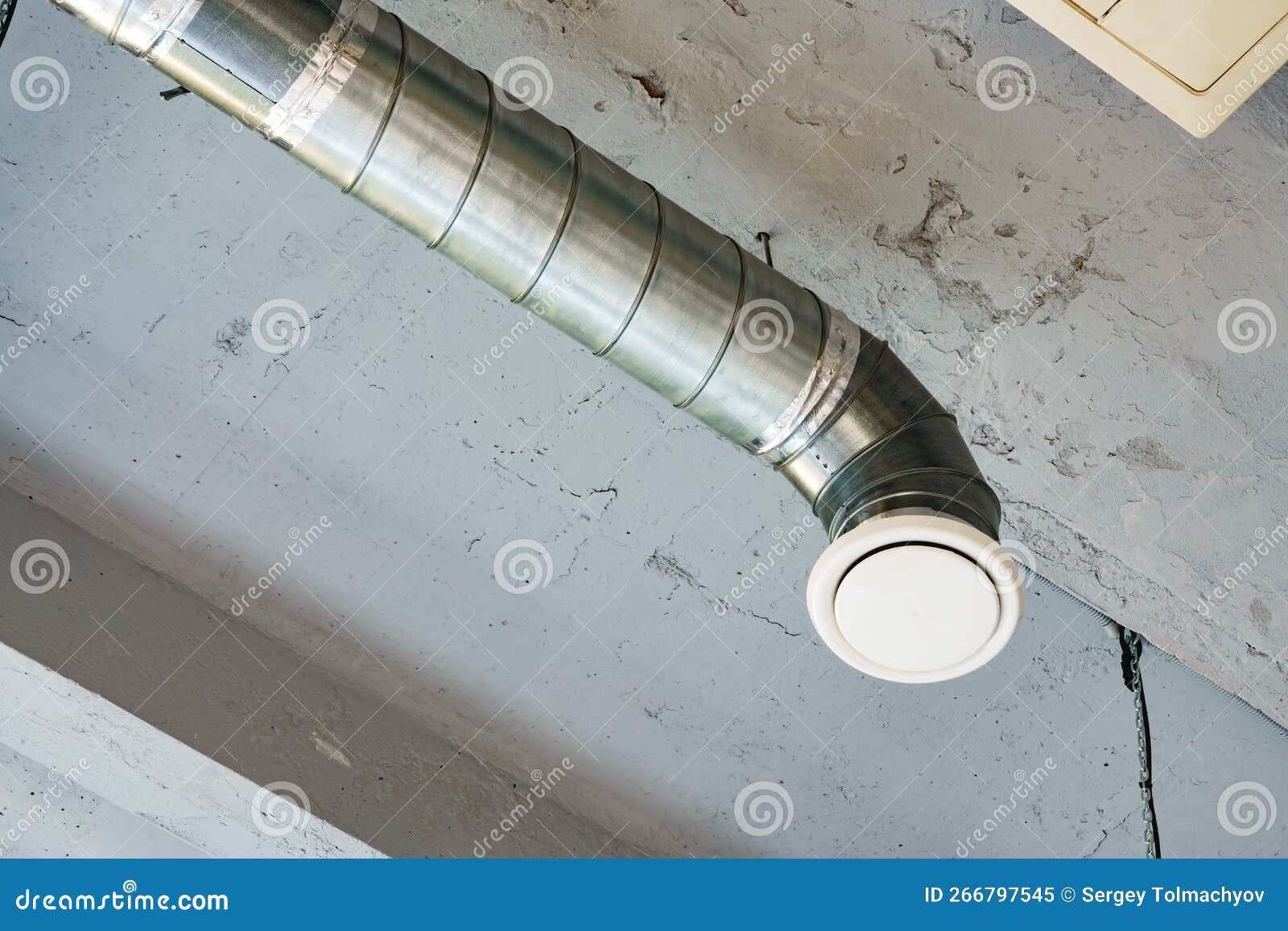 Silver Ventilation Pipes Hanging from the Ceiling Inside the Building ...