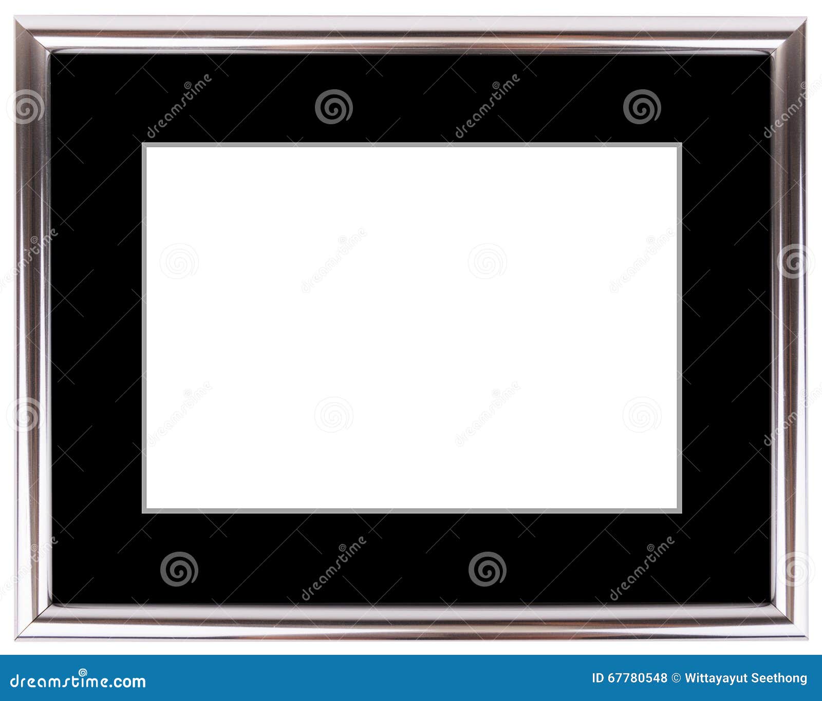 Silver Vintage Frame Isolated on White. Silver Frame Simple Design ...