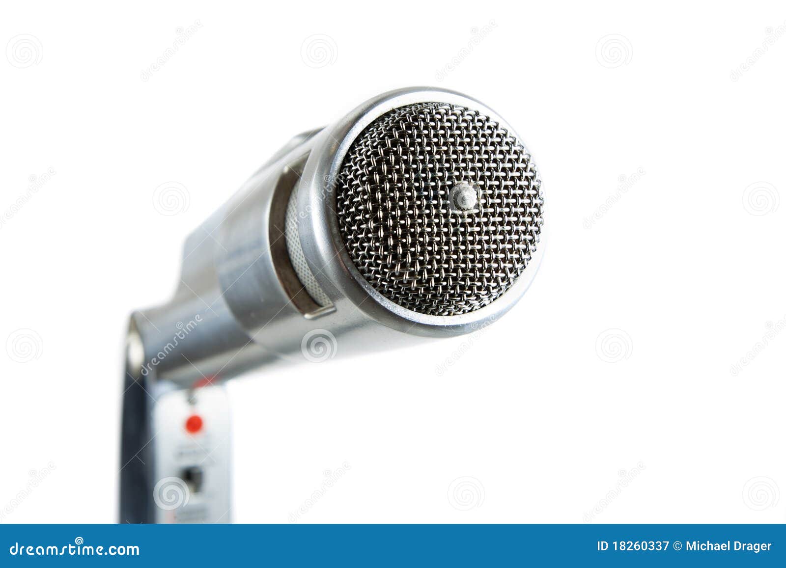 Silver Vintage Microphone on White. Stock Image - Image of volume ...