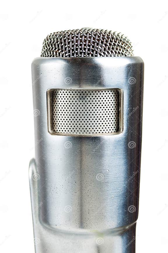 Silver Vintage Microphone on White. Stock Image - Image of sing, silver ...