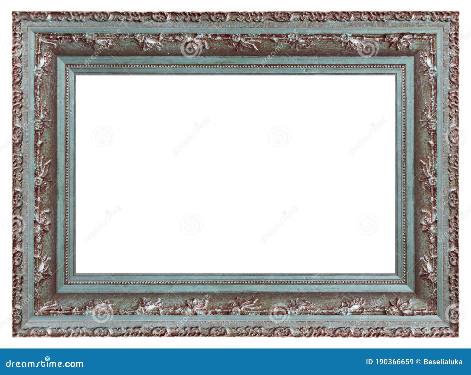 Silver Vintage Rectangle Frame on a White Background Stock Image ...