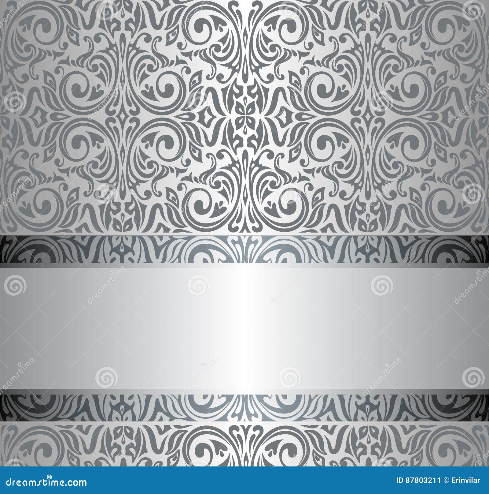 Silver Vintage Repetitive Wallpaper Design Stock Vector - Illustration ...