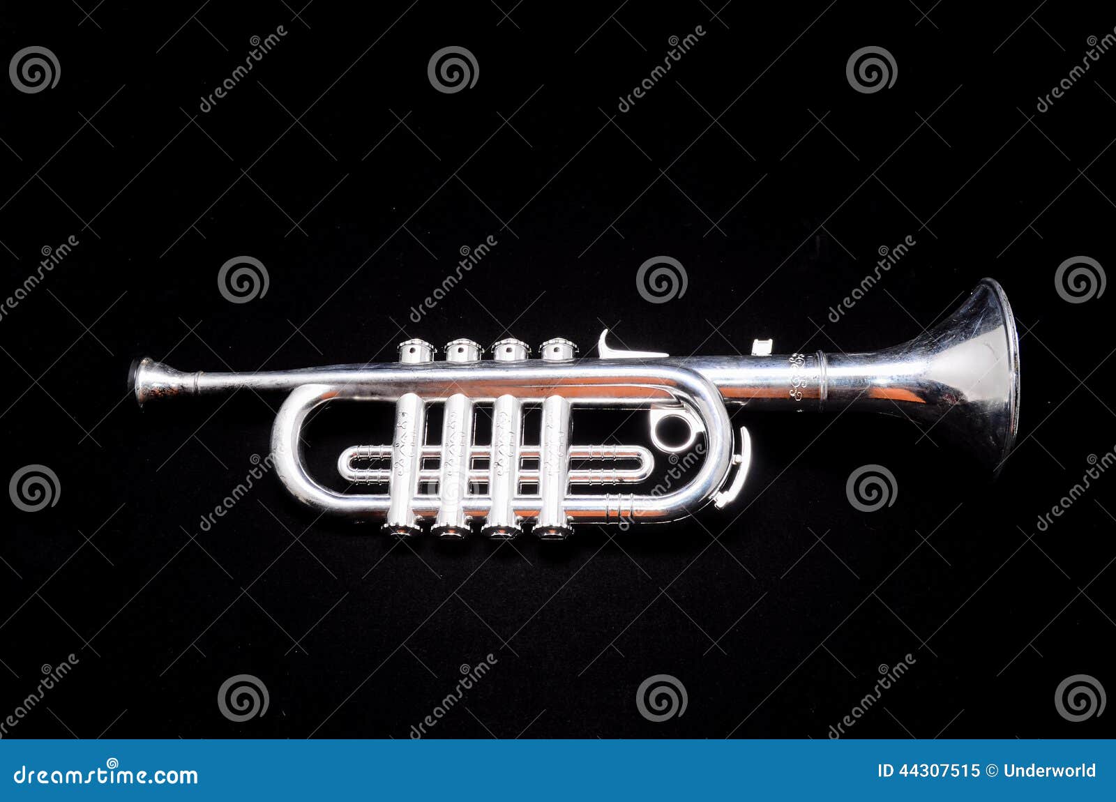 Silver Vintage Toy Trumpet stock image. Image of artistic - 44307515