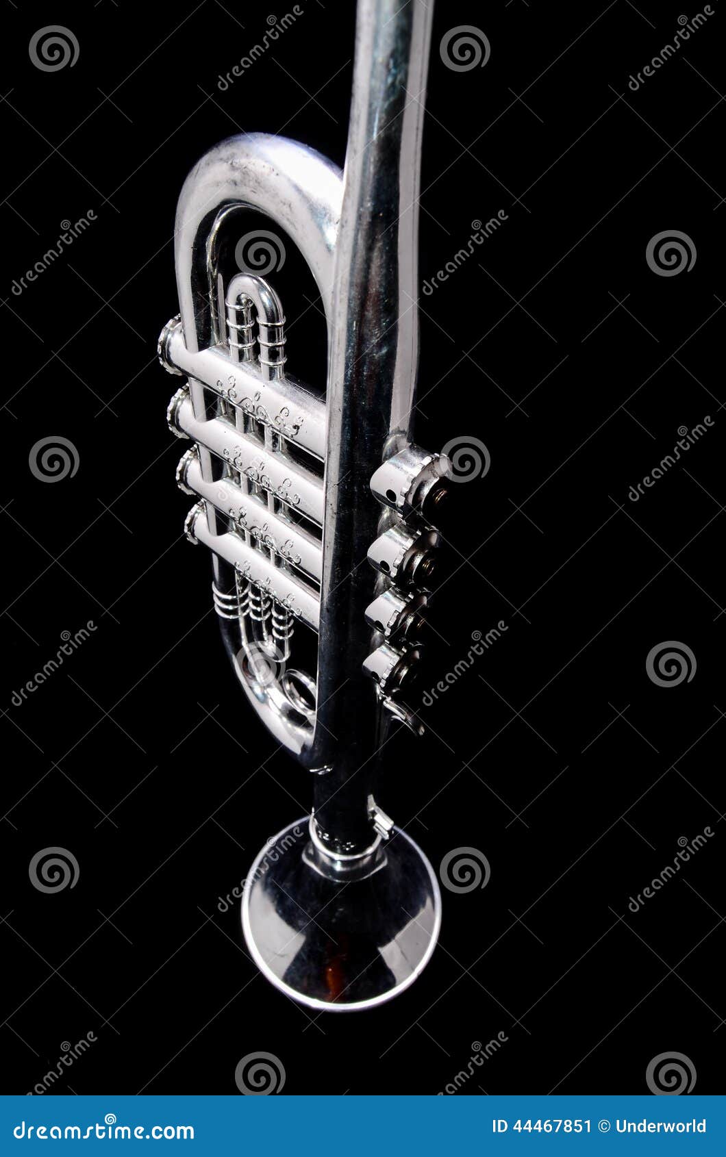Silver Vintage Toy Trumpet stock image. Image of black - 44467851