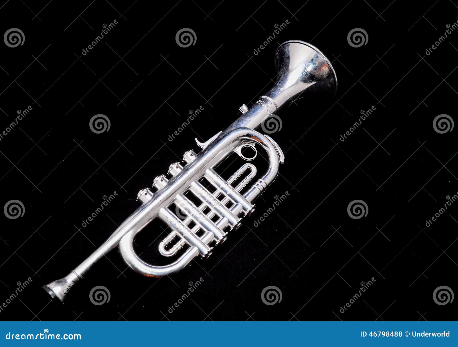 Silver Vintage Toy Trumpet stock photo. Image of format - 46798488