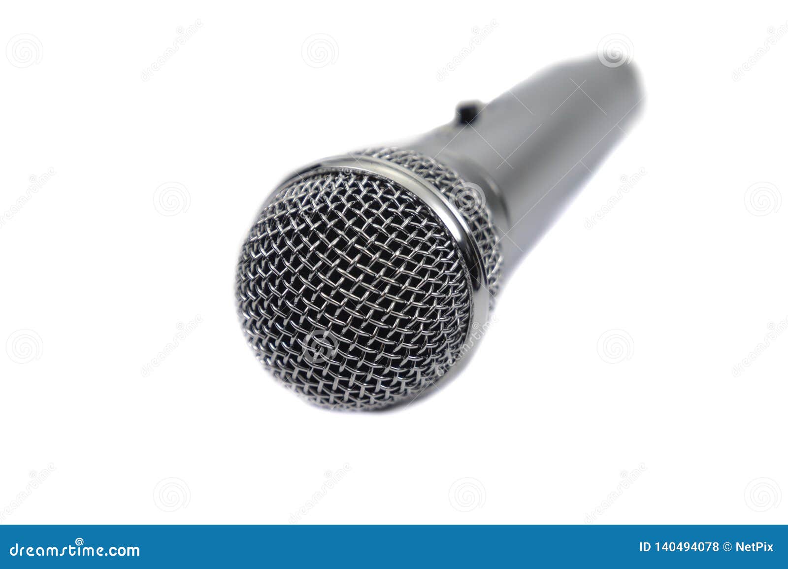 Silver Vocal Microphone Perspective View Stock Photo - Image of live ...