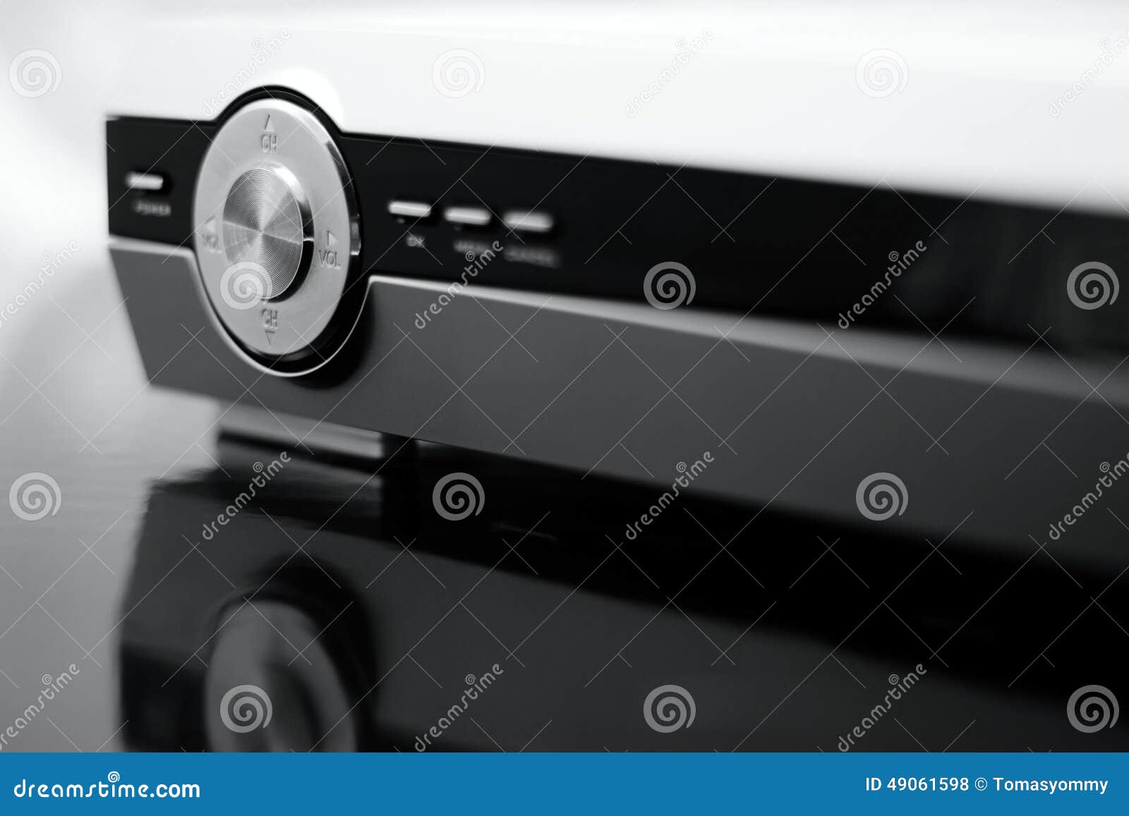 Silver Volume Controller on Front Side of DVD Player Stock Photo ...