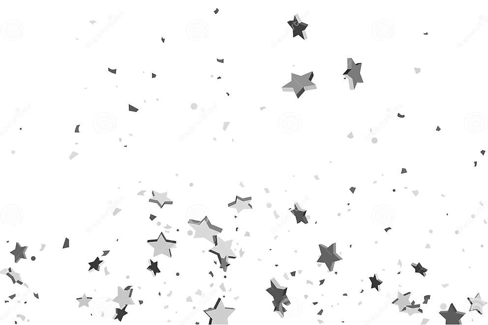 Silver Volumetric Star Confetti Stock Vector Illustration Of