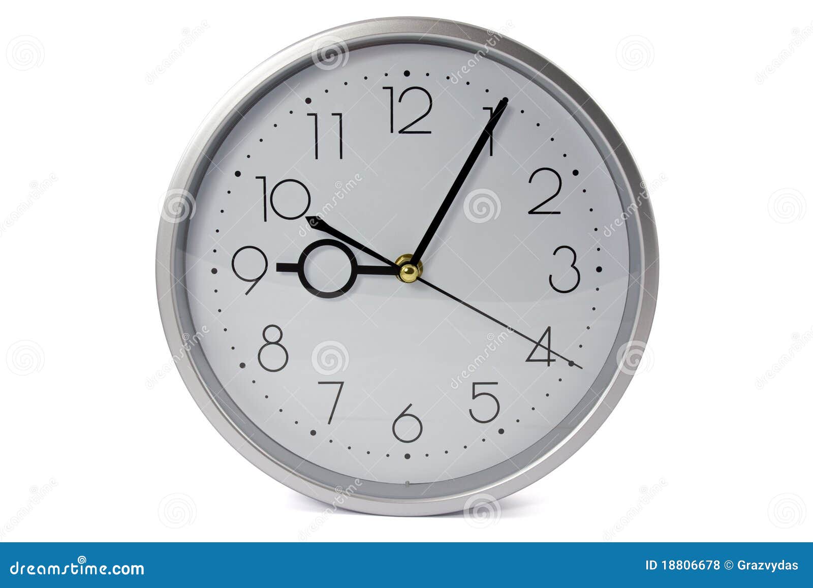 Silver wall clock stock photo. Image of face, circle - 18806678