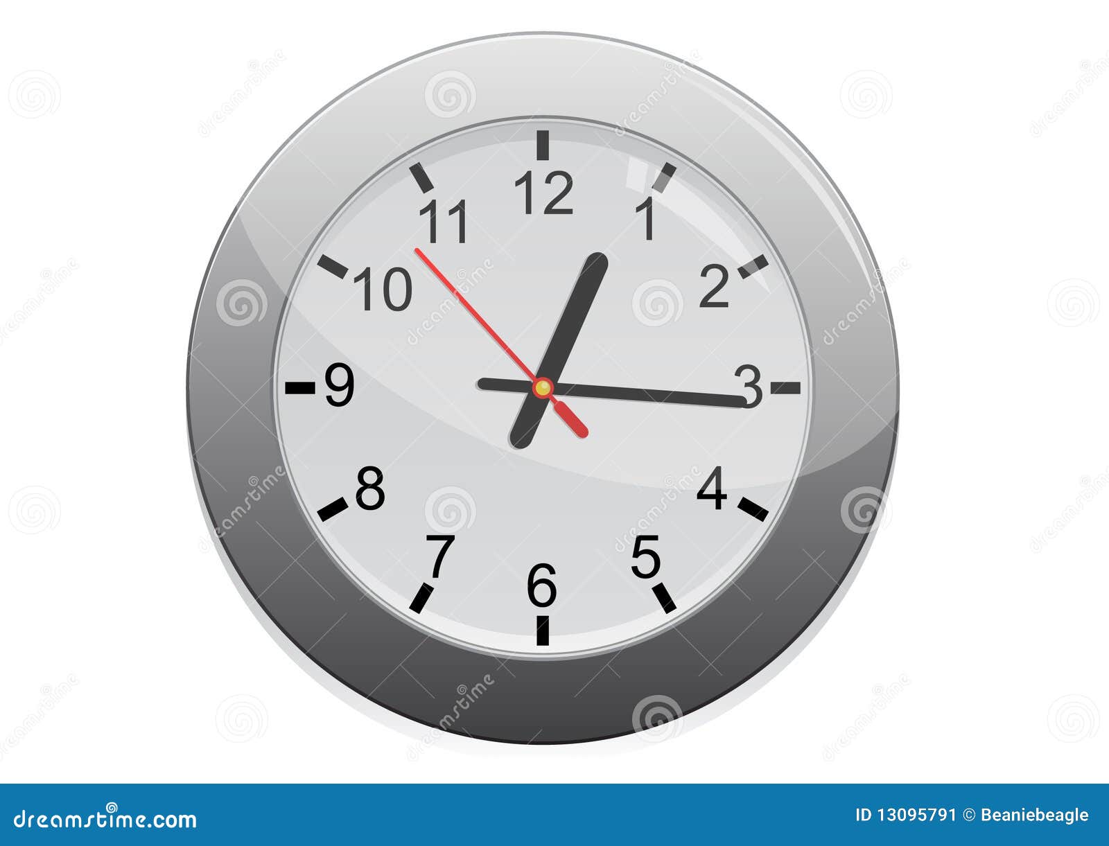 Silver Wall Clock Icon stock illustration. Illustration of minute ...
