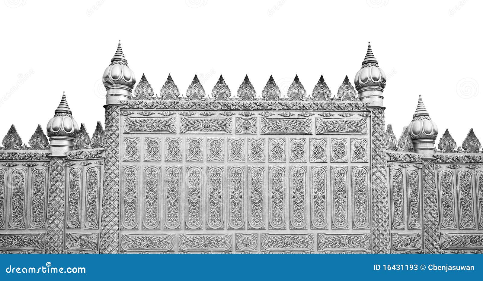 The Silver wall of temple stock image. Image of historical - 16431193