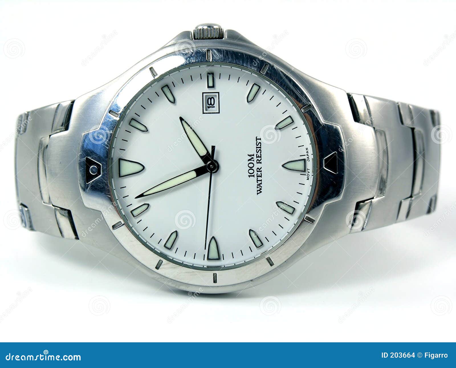 Silver Watch stock photo. Image of hours, white, number - 203664