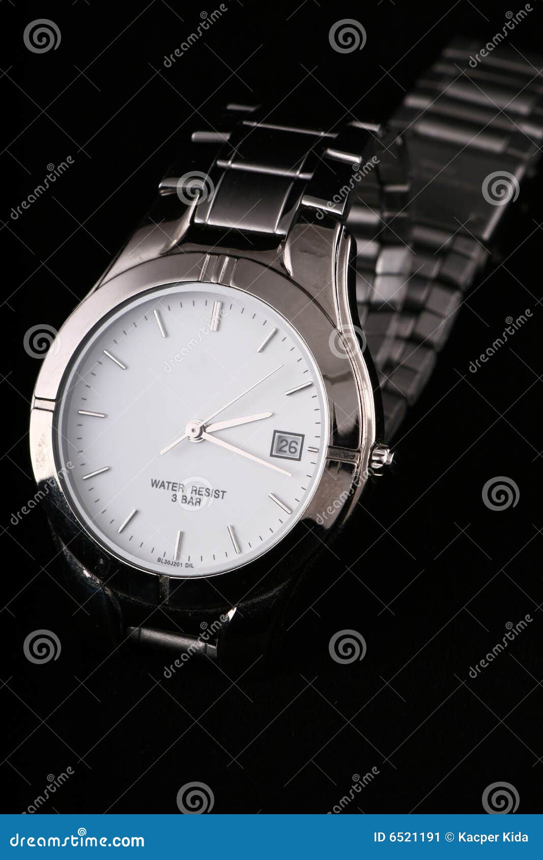 Silver watch stock image. Image of watch, luxury, isolated - 6521191