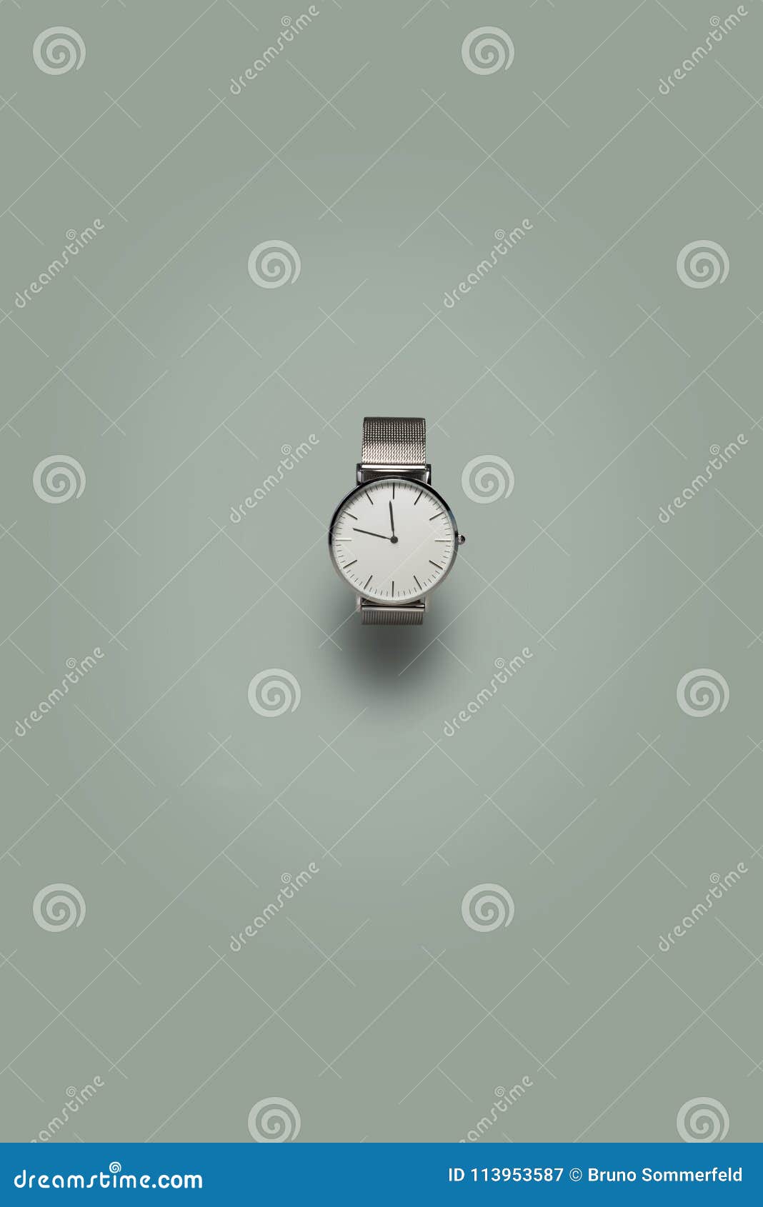 Silver Watch with Shadow on Grey Background Stock Illustration ...