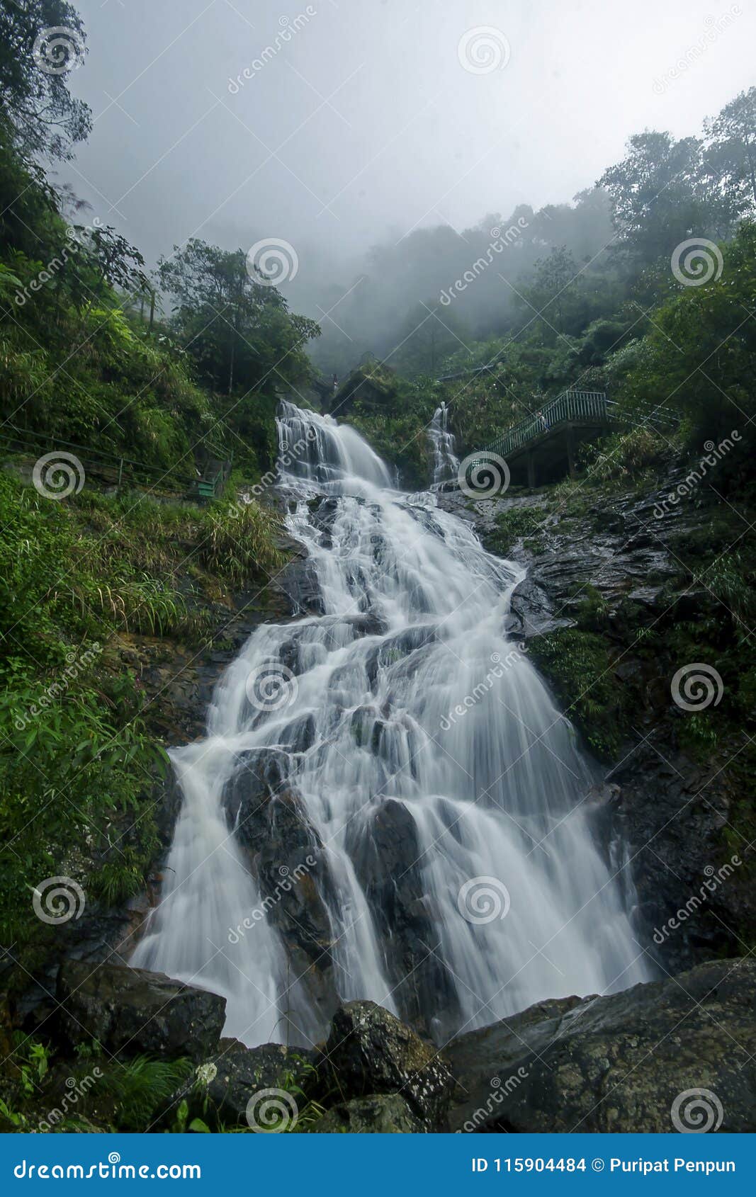 Silver Waterfall is a Beautiful Waterfall in Sapa. Stock Photo - Image ...