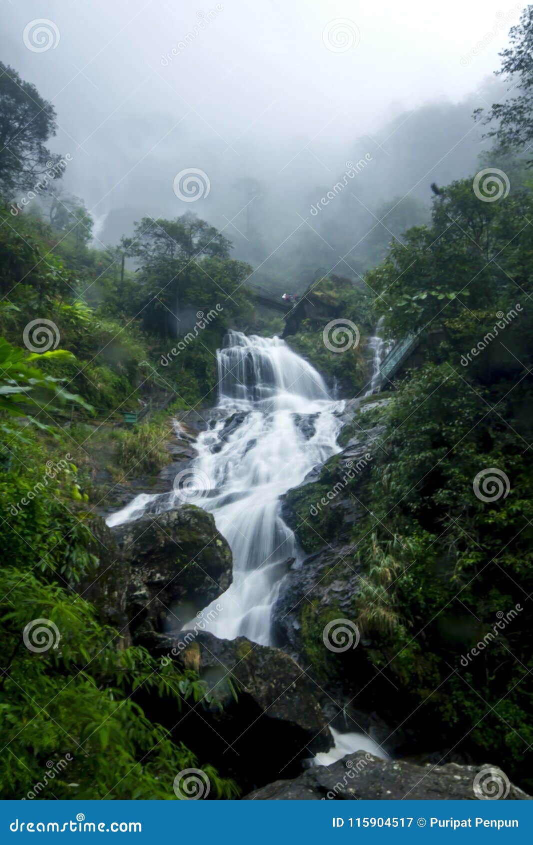 Silver Waterfall is a Beautiful Waterfall in Sapa. Stock Image - Image ...