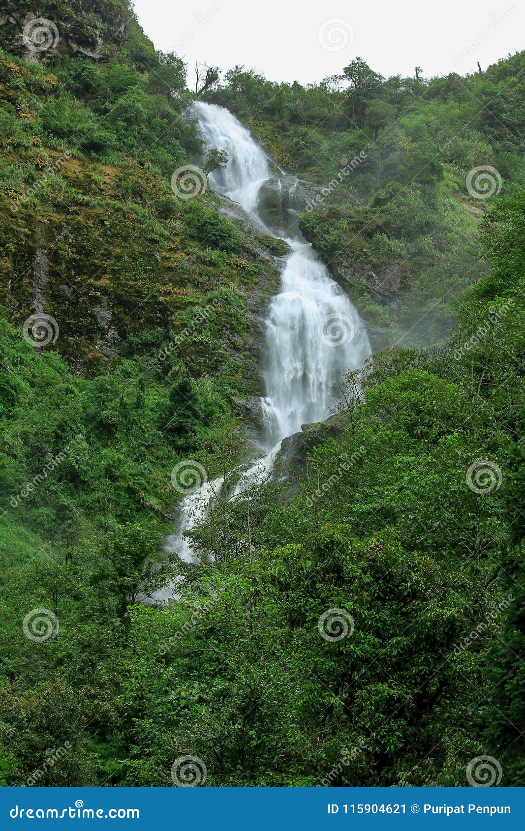 Silver Waterfall is a Beautiful Waterfall in Sapa. Stock Image - Image ...