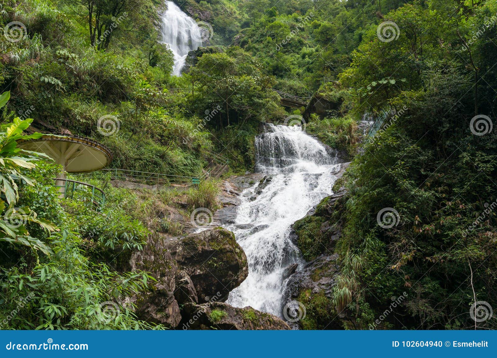 Silver waterfall landscape stock photo. Image of background - 102604940