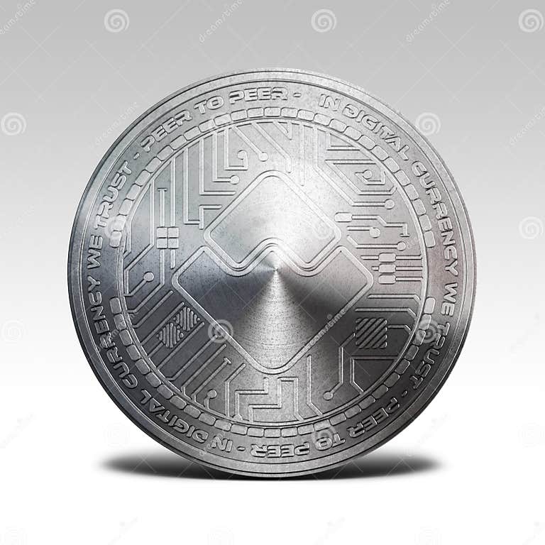 Silver Waves Coin Isolated on White Background 3d Rendering Stock Photo ...