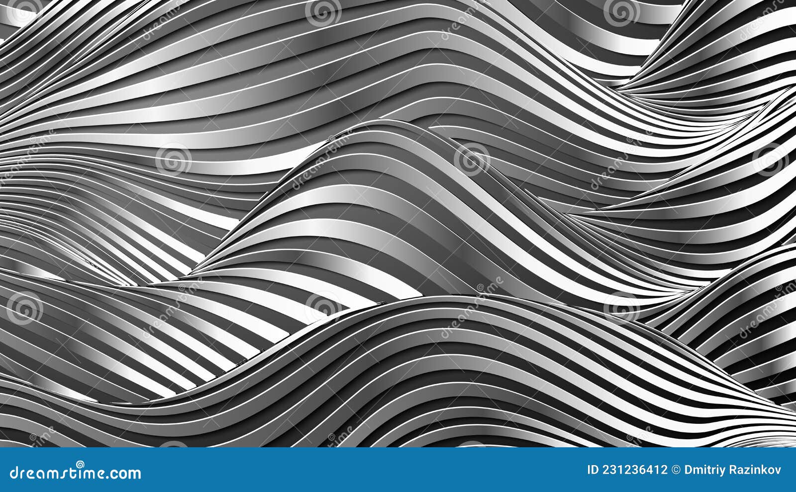 Silver Waves Pattern. Stainless Steel Background Vector. EPS 10 Stock ...