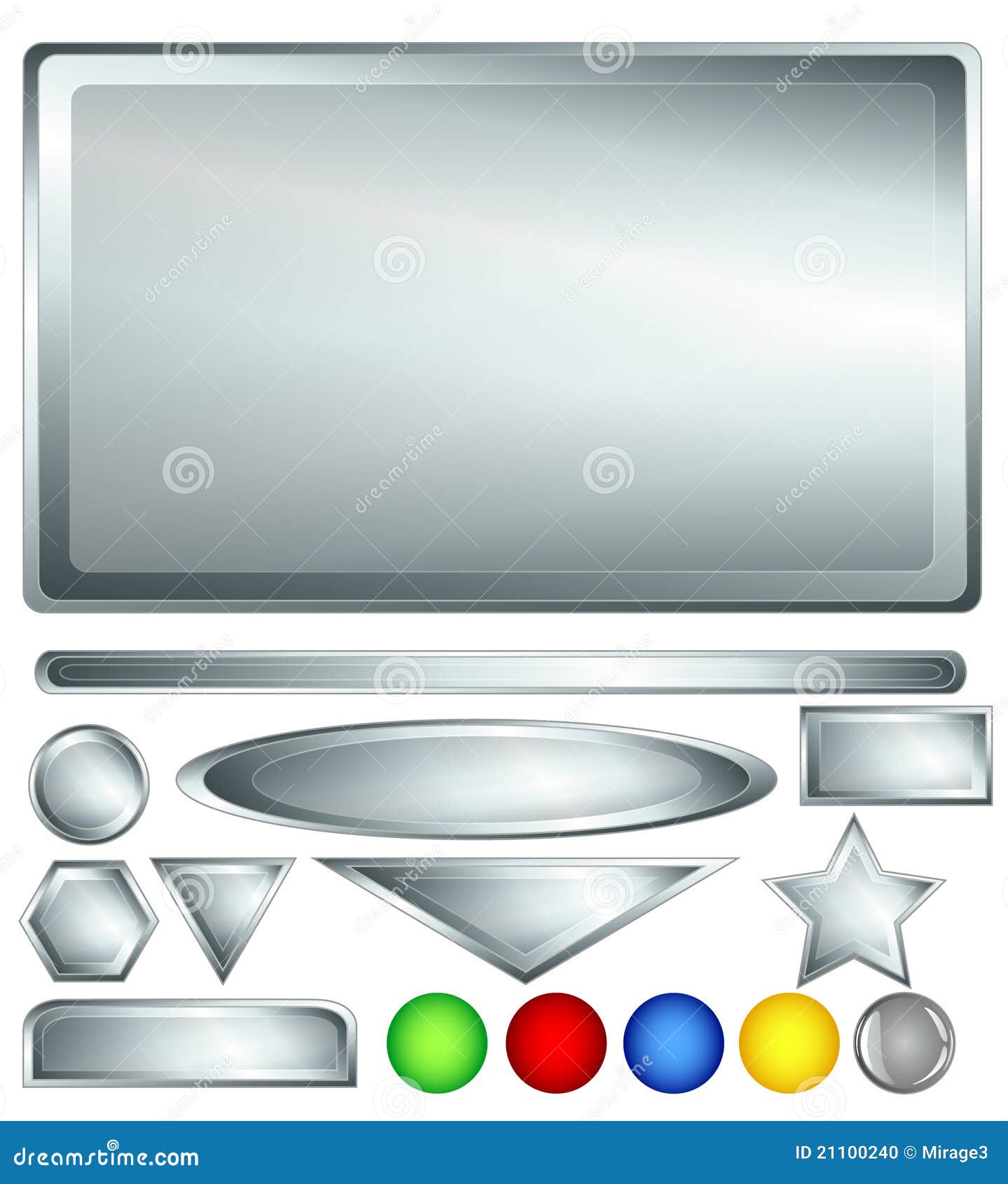 Silver Web Buttons and Bars Stock Vector - Illustration of finish ...