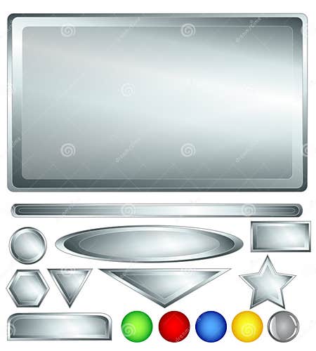 Silver Web Buttons and Bars Stock Vector - Illustration of finish ...